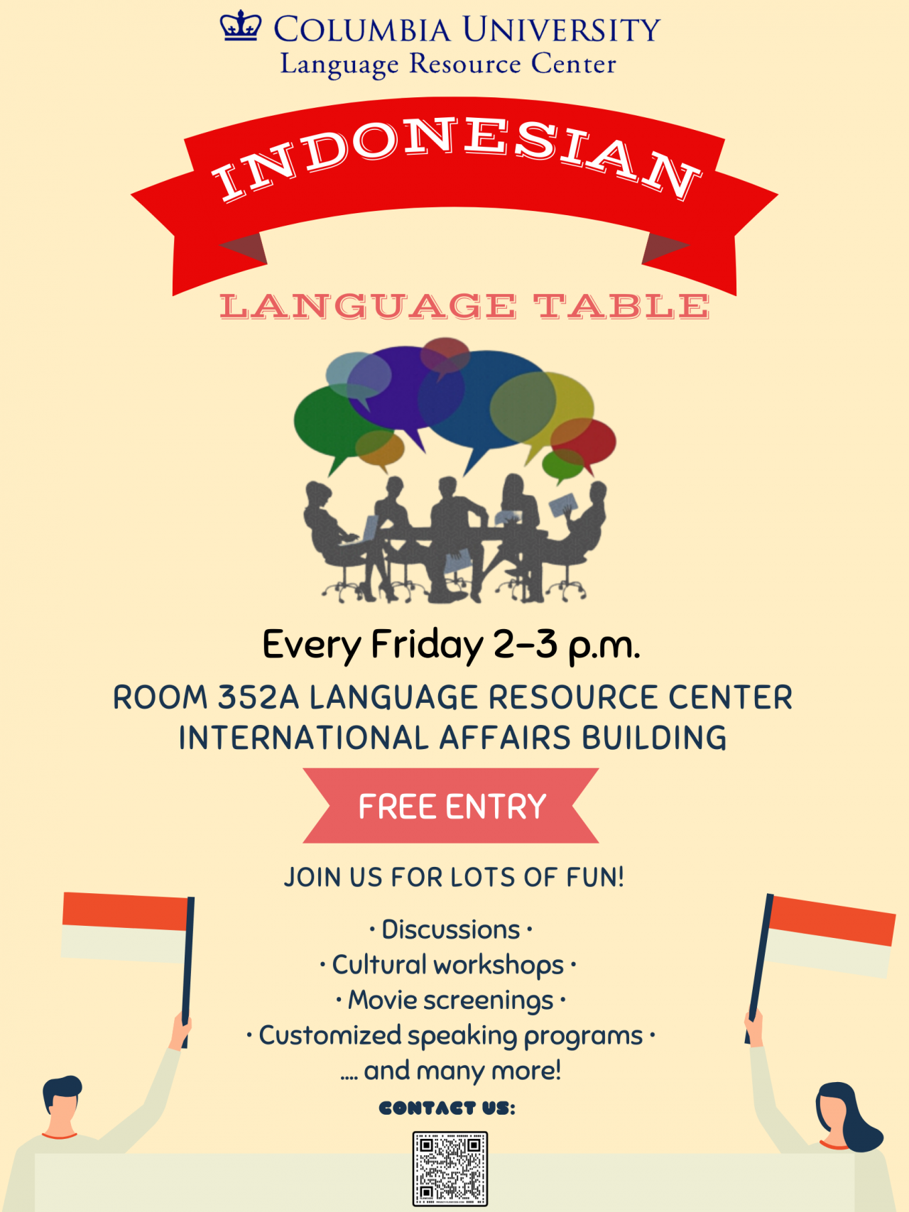Indonesian Language Table | Columbia LRC